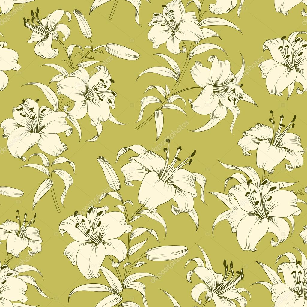 Pattern of lily flowers. Stock Vector by ©Kotkoa 88161850