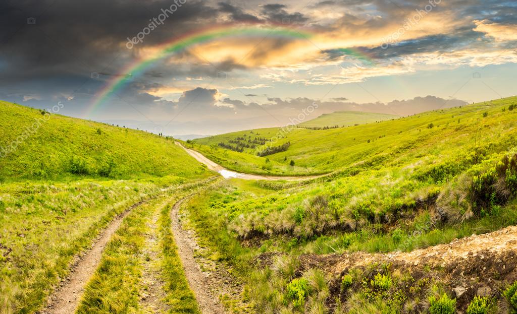 Path through highland meadows Stock Photo by ©pellinni 64718075