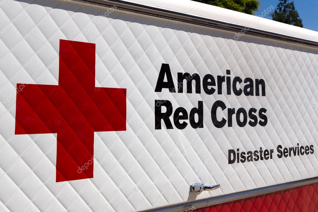American Red Cross Disaster Services Vehicle and Logo — Stock Editorial ...