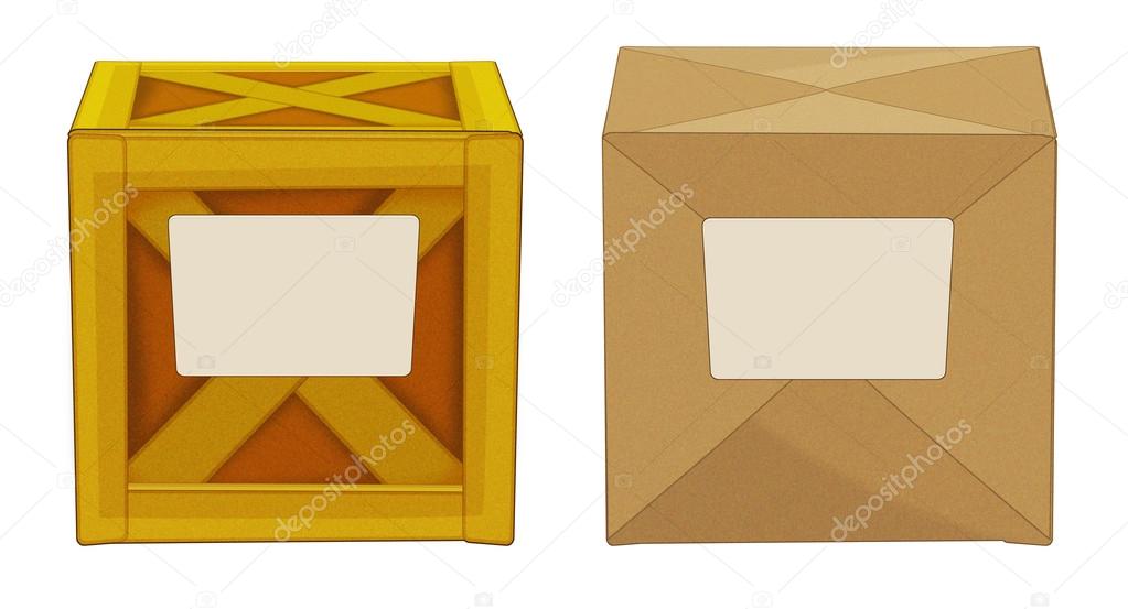 Cartoon boxes - isolated — Stock Photo © illustrator_hft #101329242