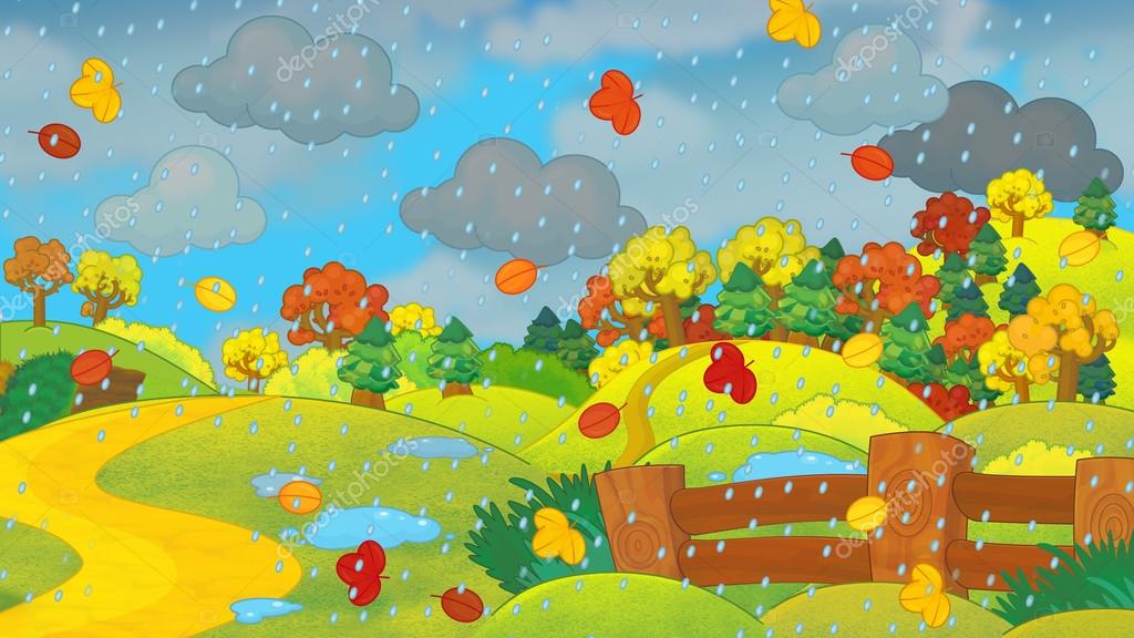Fall Scene Cartoon