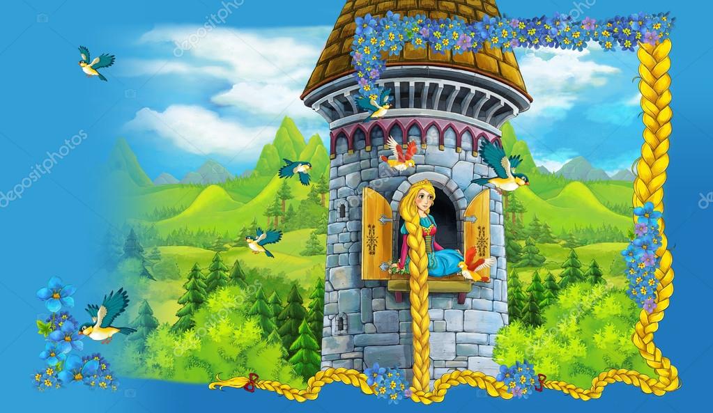 Cartoon scene of a woman sitting in the window Stock Illustration by ...