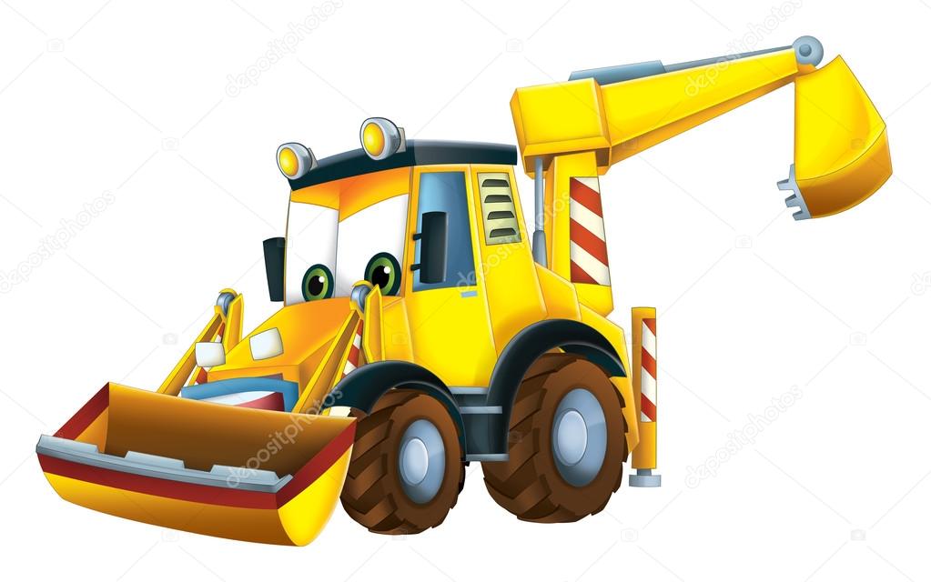 Colorful cartoon excavator Stock Photo by ©illustrator_hft 116043924