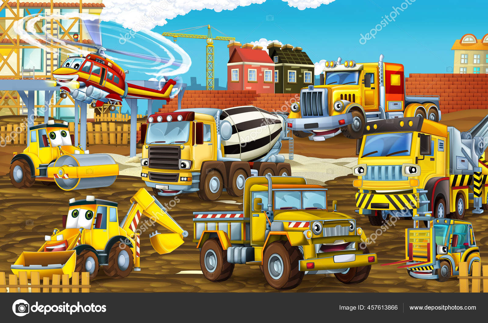 Cartoon Construction Vehicles