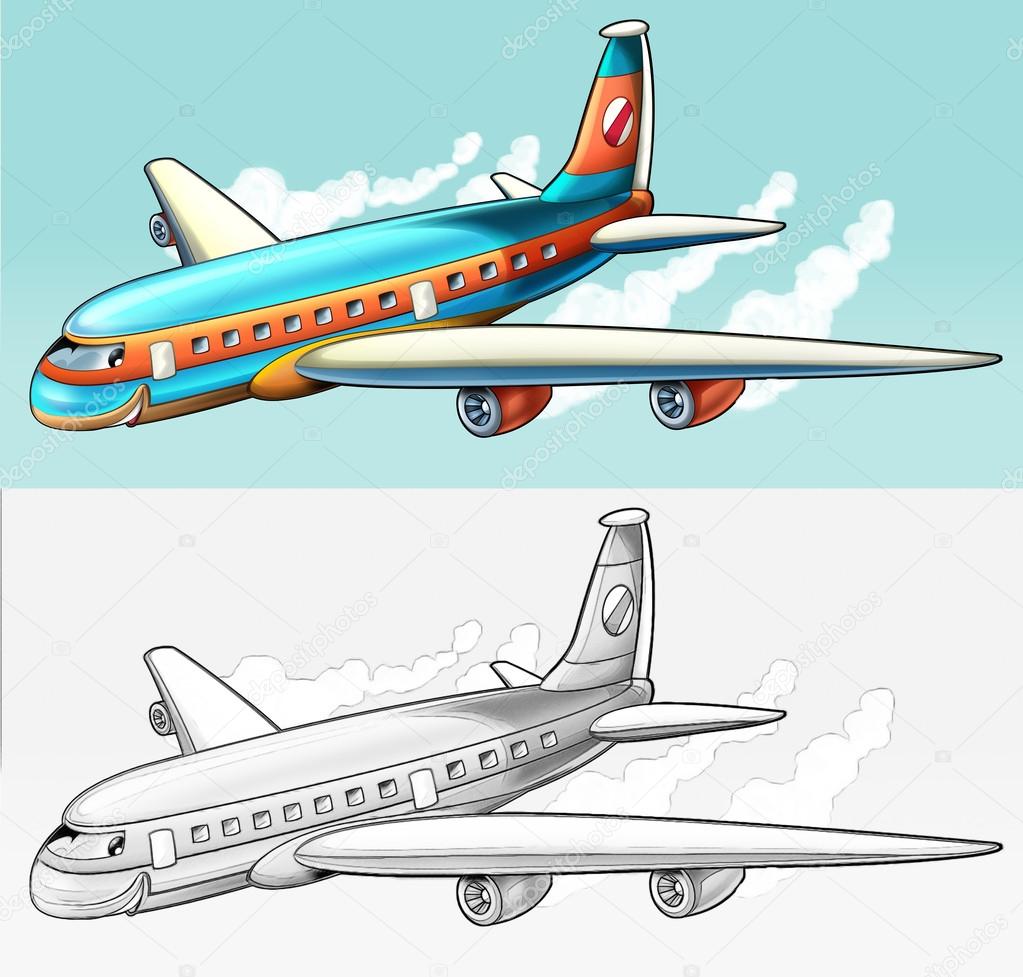 Coloring page - airliner Stock Illustration by ©illustrator_hft #53656765