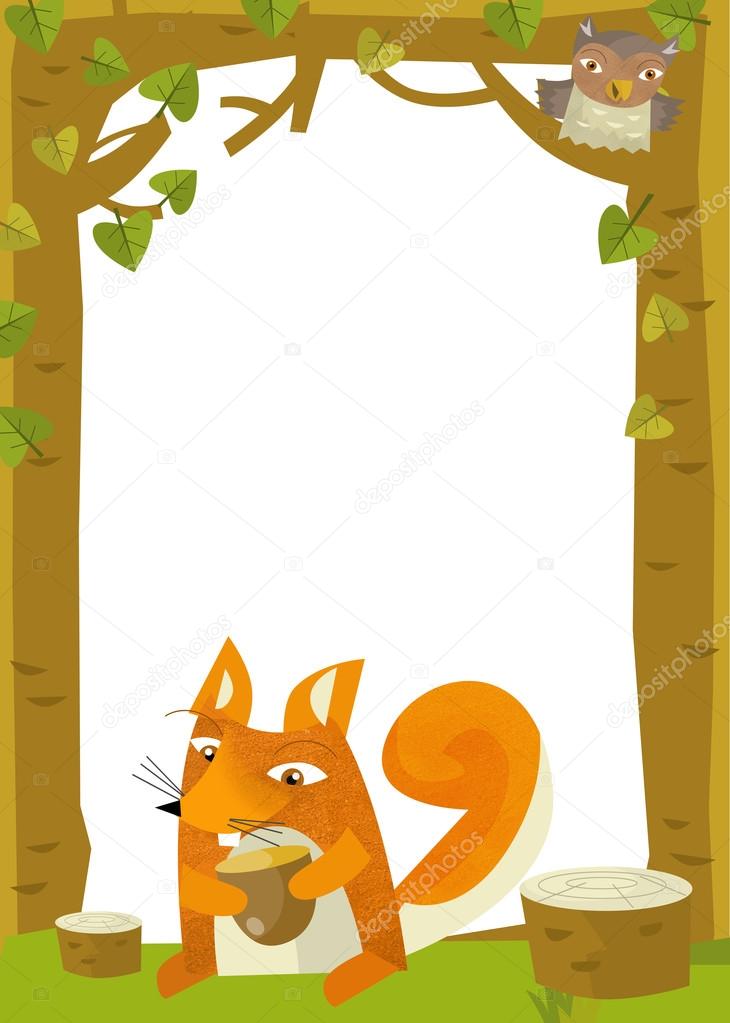 Squirrel in nature frame Stock Illustration by ©illustrator_hft #68176633