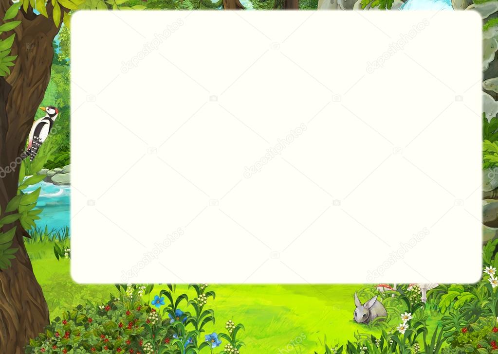 Cartoon frame in forest — Stock Photo © illustrator_hft #70372547