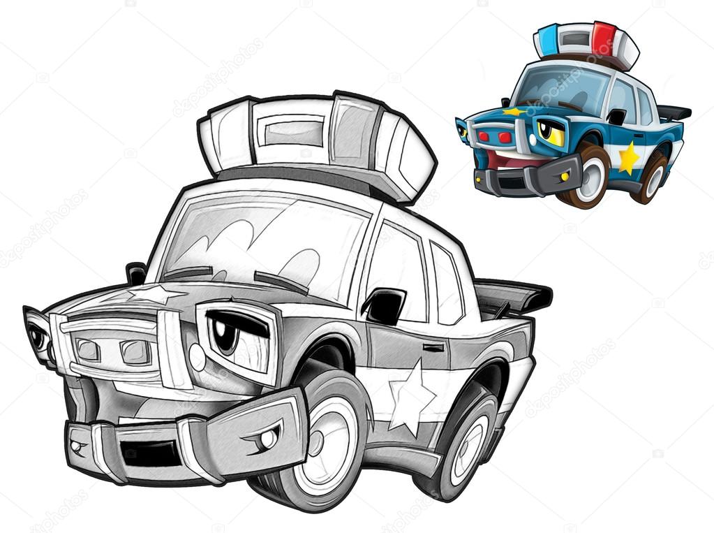 Cartoon Politie Auto ⬇ Stockfoto Rechtenvrije Foto Door © Illustrator