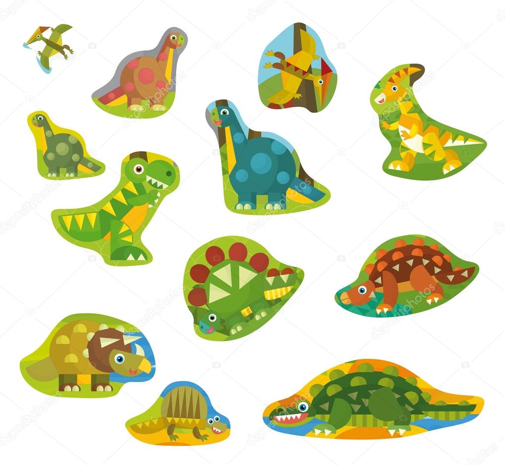 Cartoon dino stickers — Stock Photo © illustrator_hft #76753079
