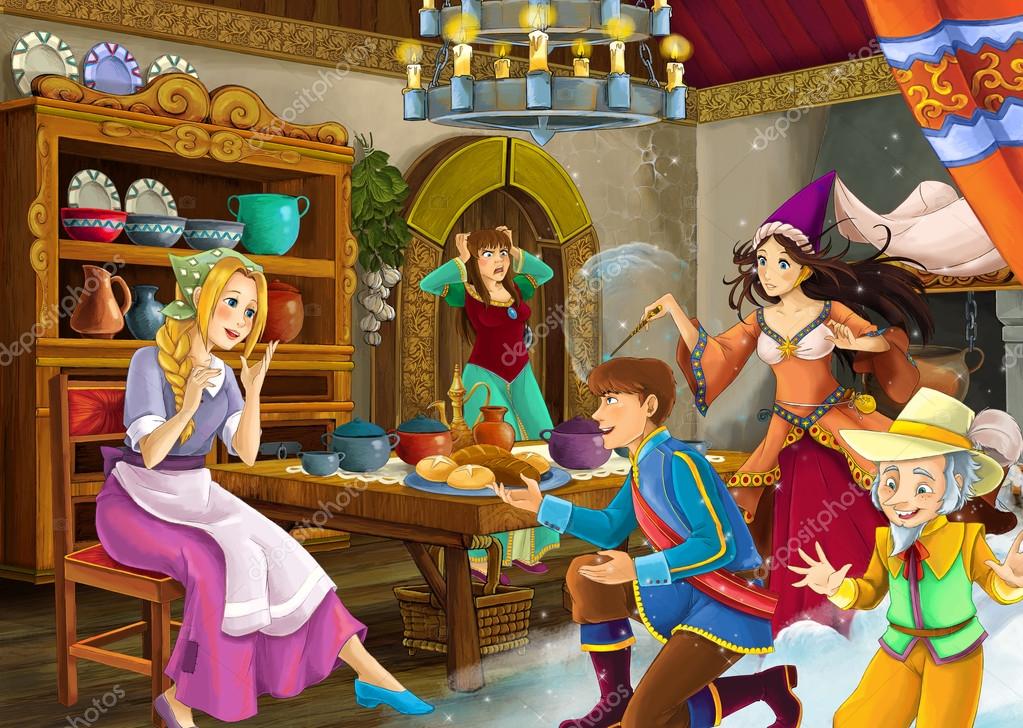 Cartoon fairy tale scene for different stories Stock Illustration by ...