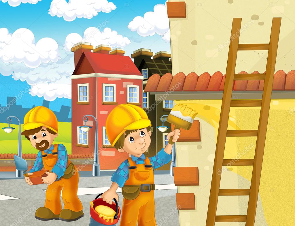 Sitio de construcción de dibujos animados: fotografía de stock ...