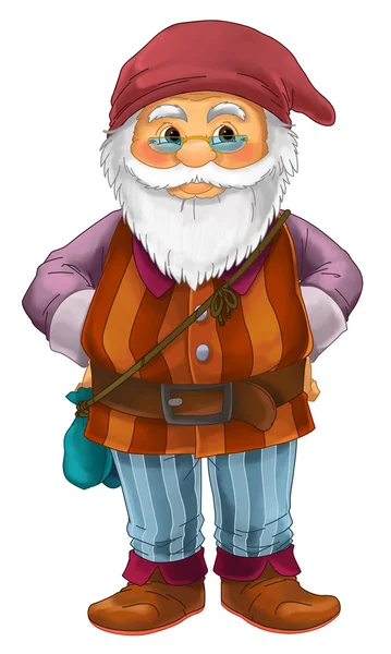Cartoon Scene Fantasy Dwarf Doing Some Activity White Background ...