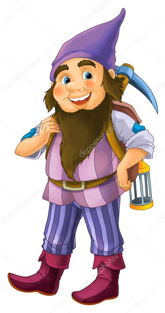 Cartoon dwarf isolated - illustration for the children Stock Photo by ...