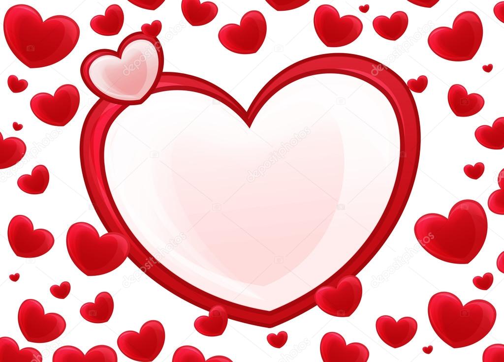 Cartoon frame - hearts - isolated - illustration ⬇ Stock Photo, Image ...