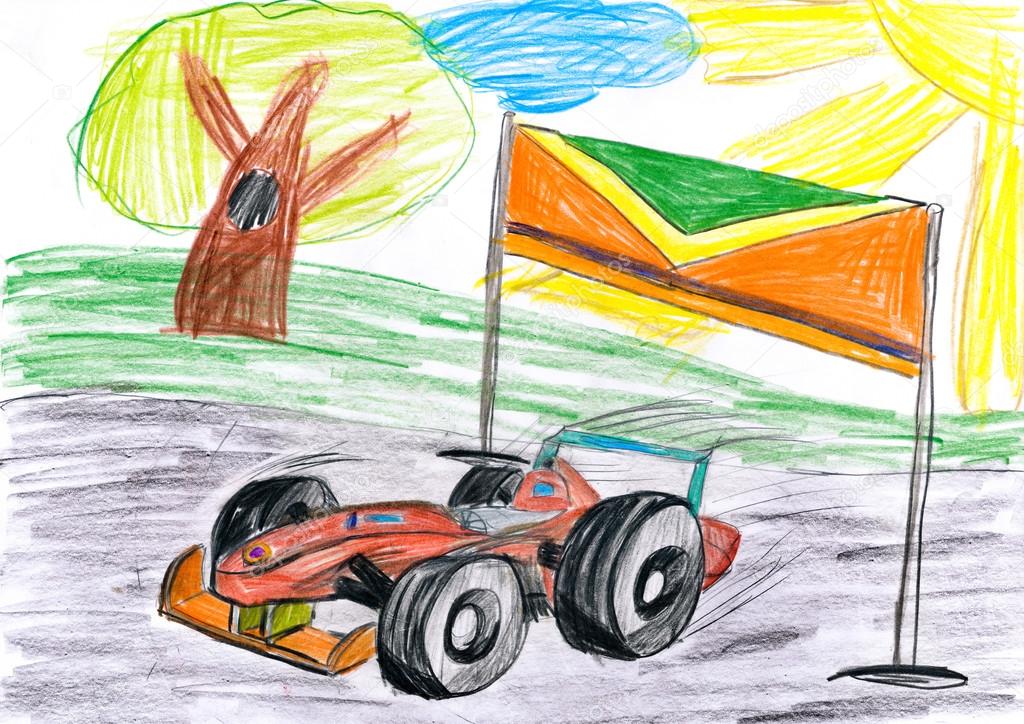 Racing Car Drawing For Kids