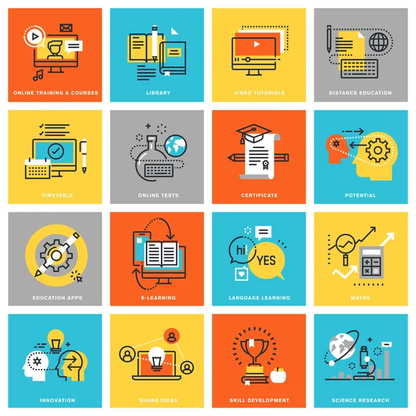 Set of flat design concept icons for web and mobile services and apps ...