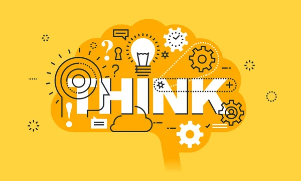 Thin line flat design banner of company vision statement Stock Vector ...