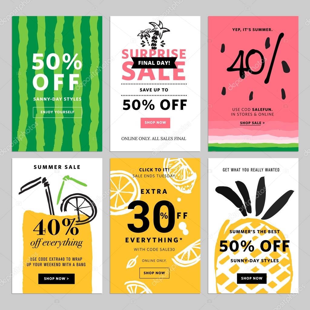 Plantillas de banner promocionales de diseño dibujado a mano 2022