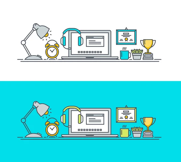 Set of modern flat design icons on design development theme Stock ...