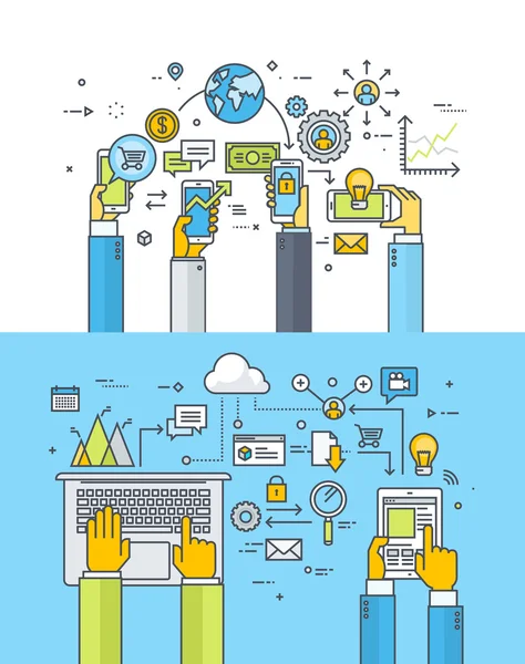 Flat line design concept for creative design process Stock Vector Image ...