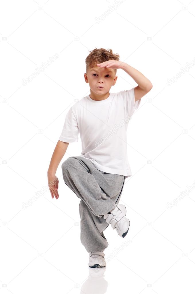 Happy little boy dancing — Stock Photo © VaLiza #99923180