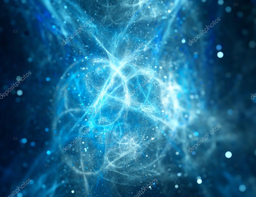 Blue glowing high power plasma with particles Stock Photo by ...