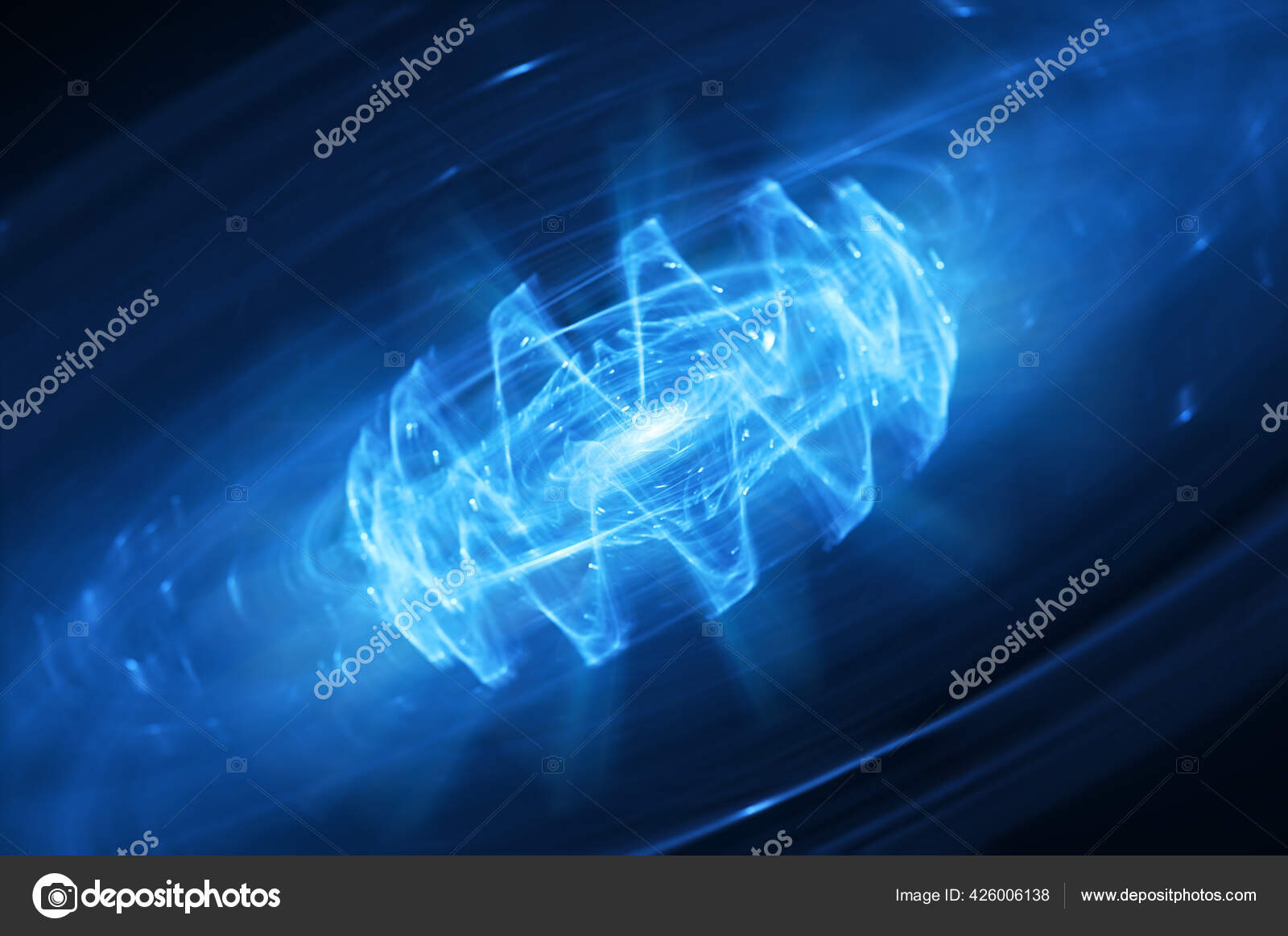 Blue Glowing Quantum Wave Function Computer Generated Abstract Background Rendering Stock Photo ...