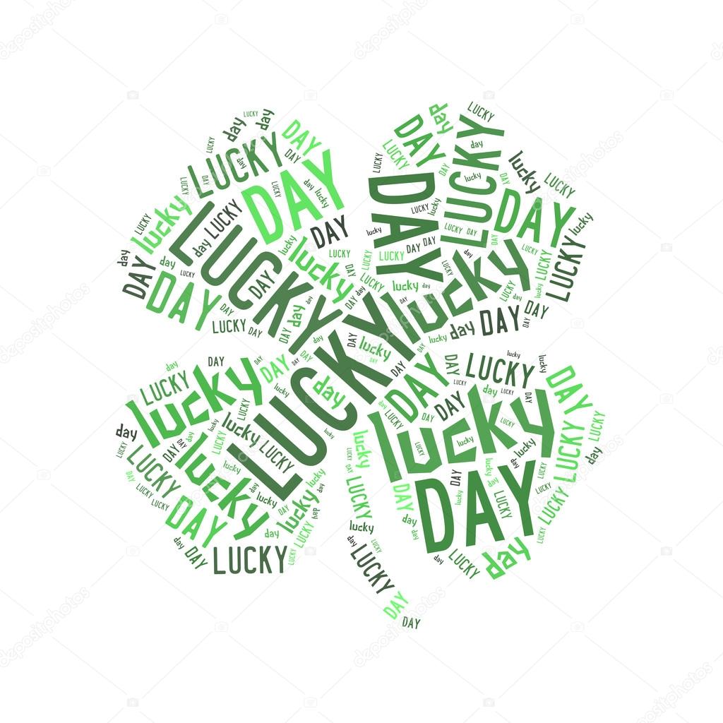 Lucky day word cloud four-leaf clover — Stock Photo © sakkmesterke ...