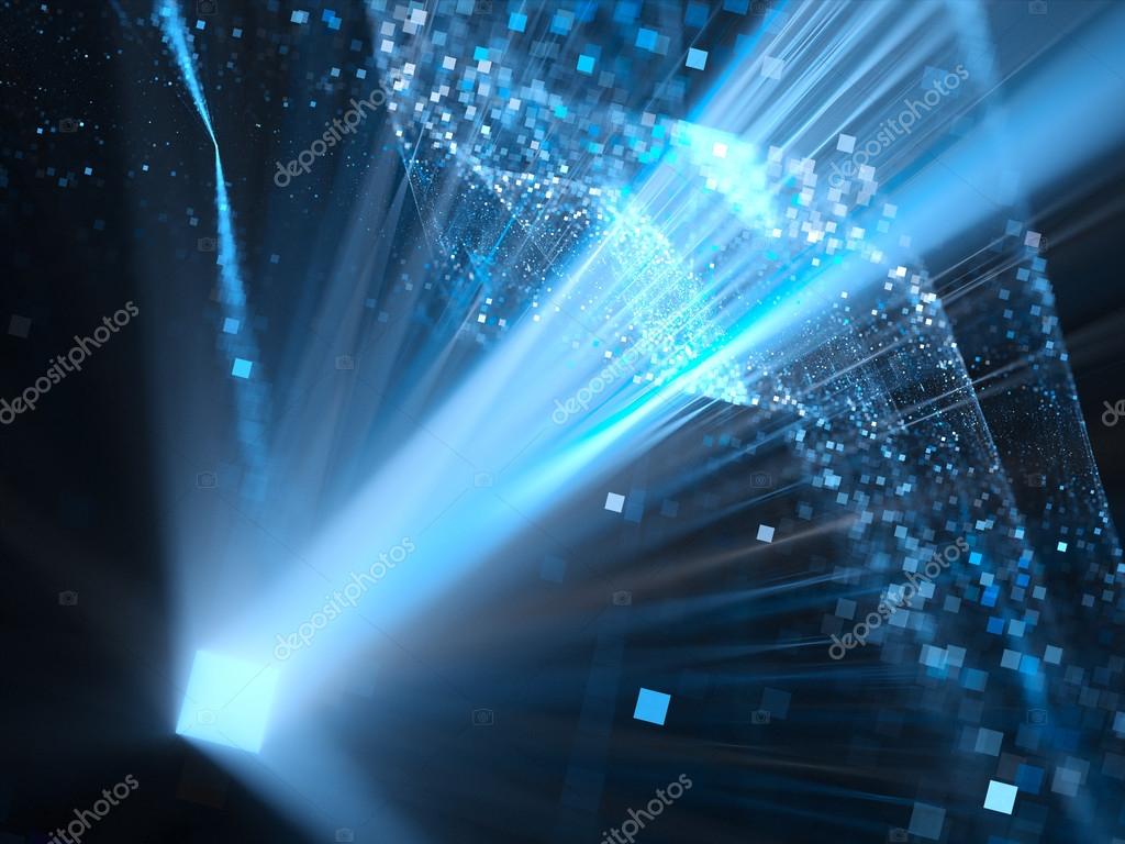 Glowing blue dimensional square in space — Stock Photo © sakkmesterke ...