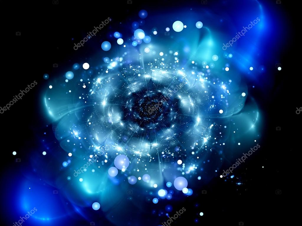 Blue glowing galaxy in space Stock Photo by ©sakkmesterke 60979701