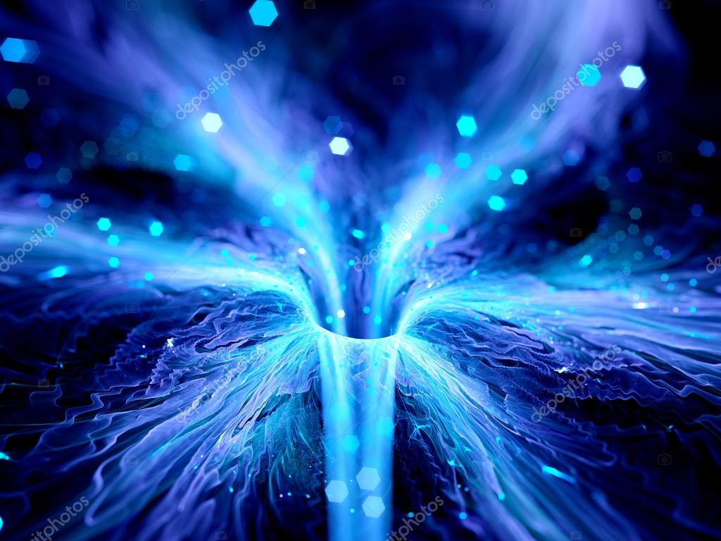 Blue glowing magical wormhole in space — Stock Photo © sakkmesterke ...