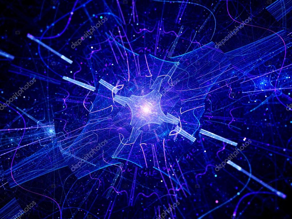 Multidimensional blue glowing quantum source — Stock Photo © sakkmesterke #86233410