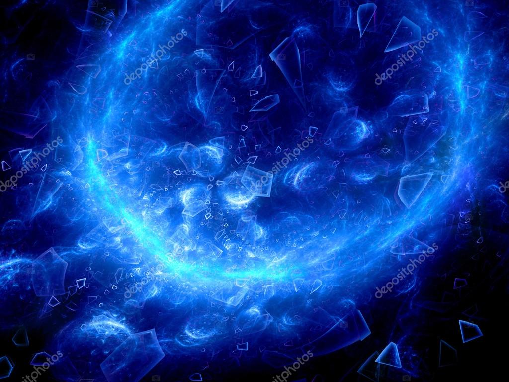 Blue glowing multidimensional explosion — Stock Photo © sakkmesterke ...