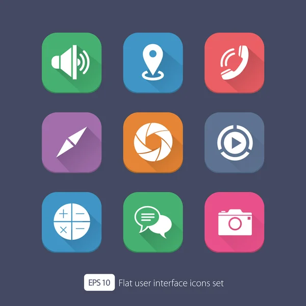 Flat User Interface Icons for Web and Mobile Applications Stock Vector ...