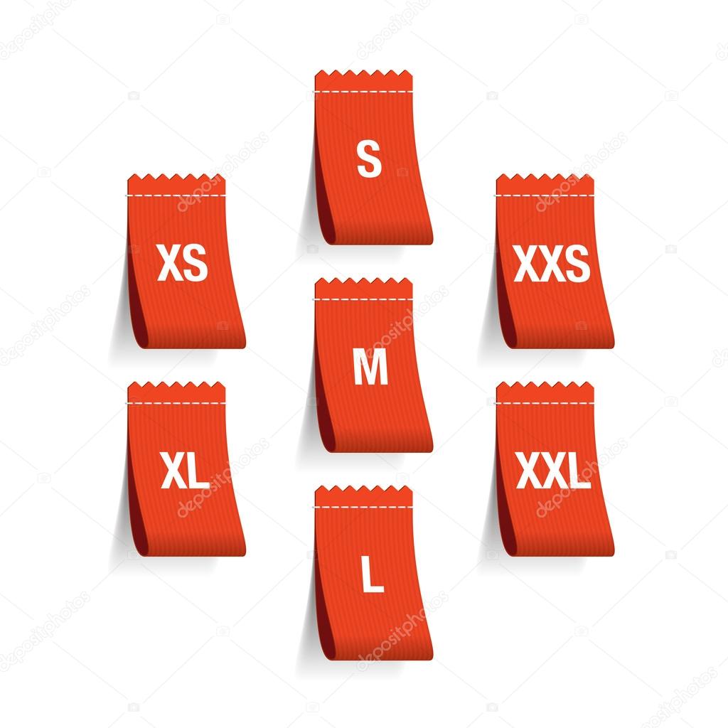 Size clothing labels — Stock Vector © alexdremlyuga #55628725