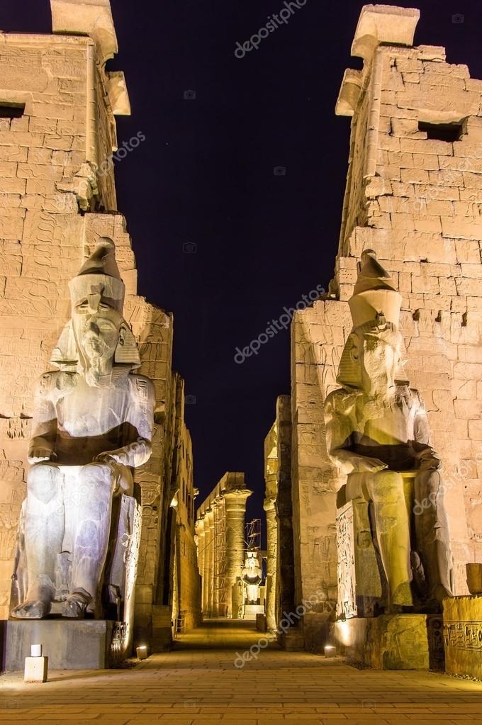 Ancient statues in Luxor temple - Egypt Stock Photo by ©Leonid_Andronov ...