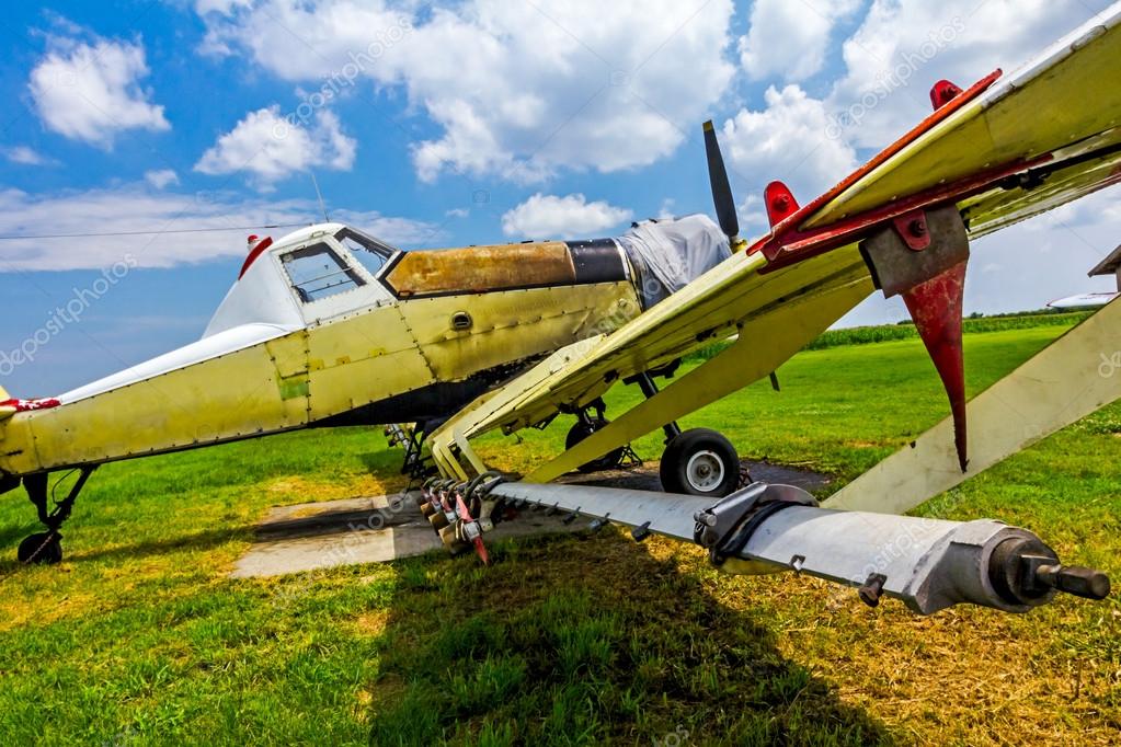 Crop duster airplane on airfield Stock Photo by ©roman023 56068715