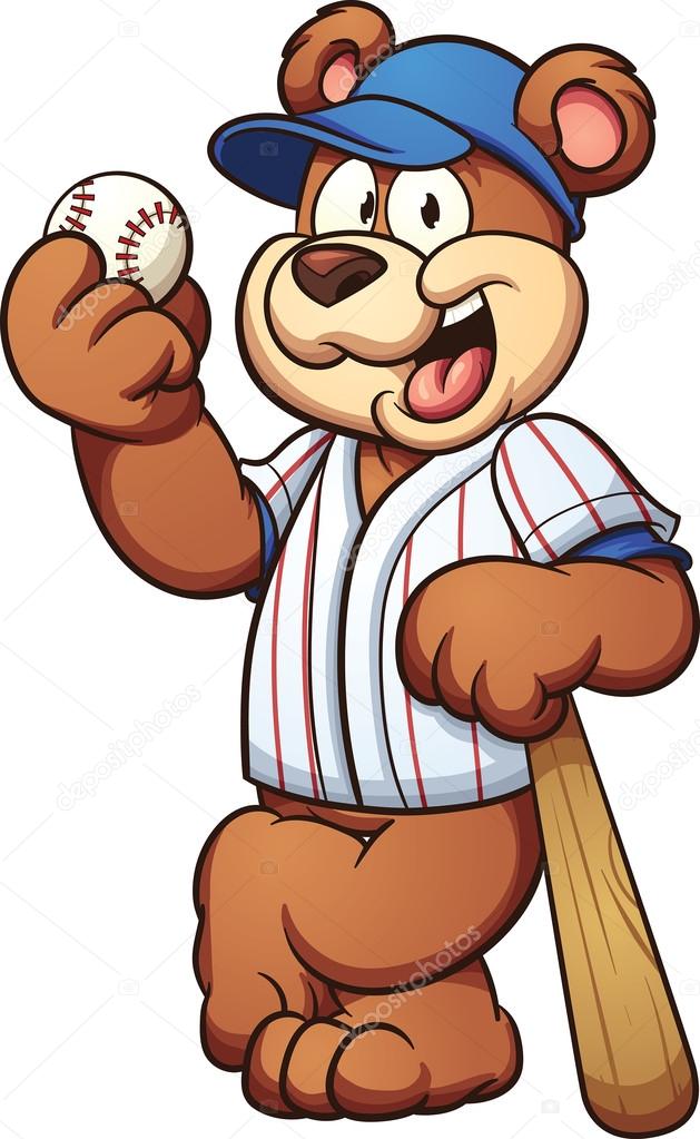 Oso de béisbol de dibujos animados Vector de stock por ©memoangeles ...