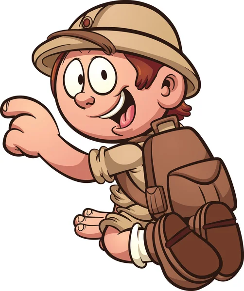 Safari Kids Explorer Outfits Reading Books Vector Clip Art Illustration ...