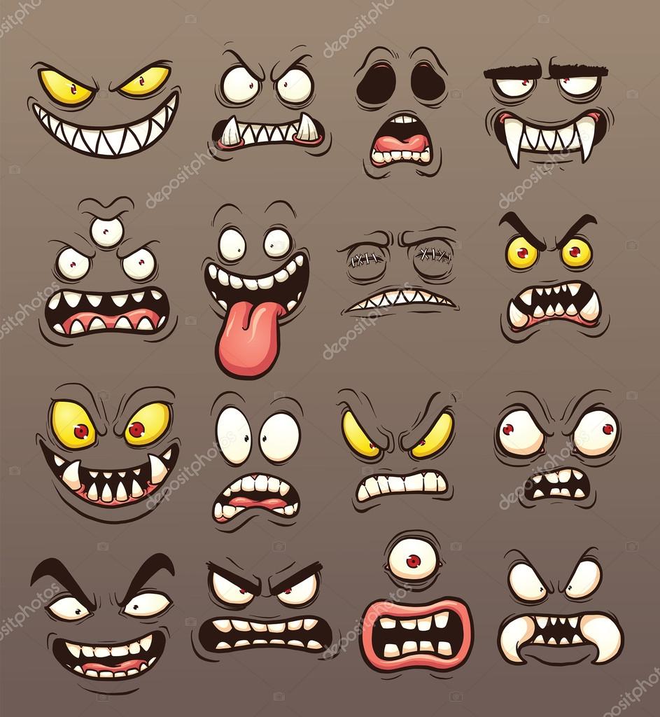 Monster Face Cartoon