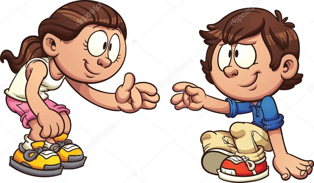 Chica ayudando chico vector, gráfico vectorial © memoangeles imagen ...