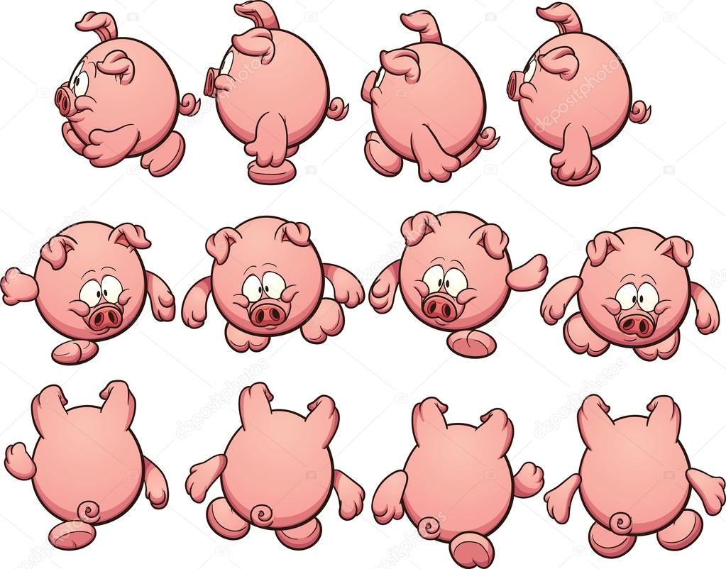 Cerdo gordo de dibujos animados 2023