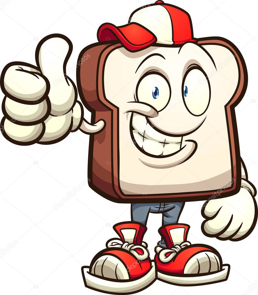 Rebanada de personaje de dibujos animados de pan blanco. Ilustración de ... Rebanada de personaje de dibujos animados de pan blanco. Ilustración de ...