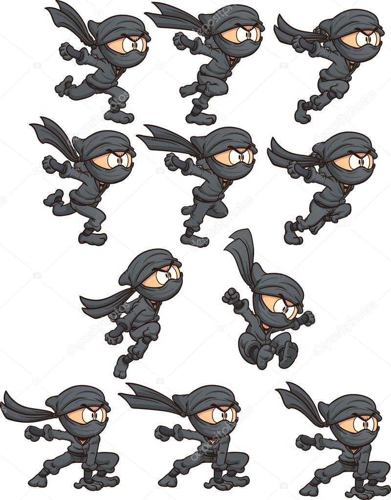 Ninja de dibujos animados Vector de stock por ©memoangeles 56939807