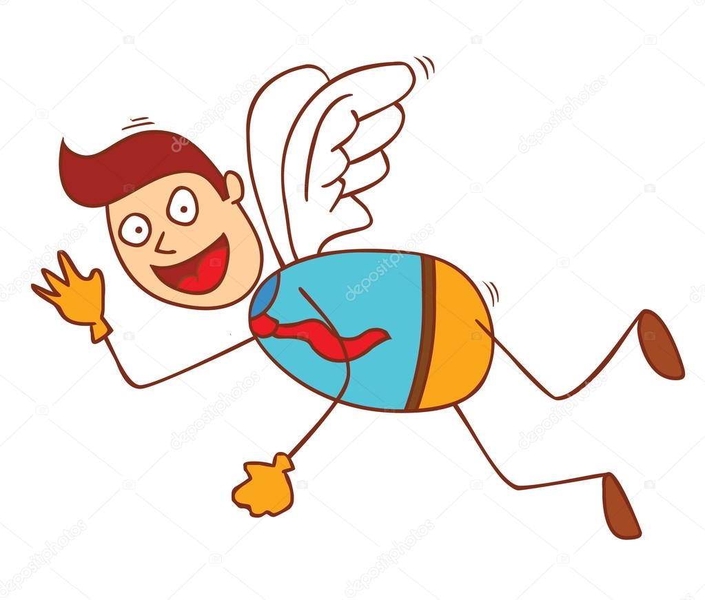 Flying Person Cartoon