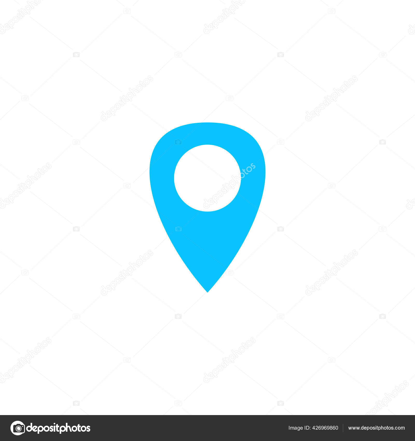 Marker Icon Flat Blue Pictogram White Background Vector Illustration ...