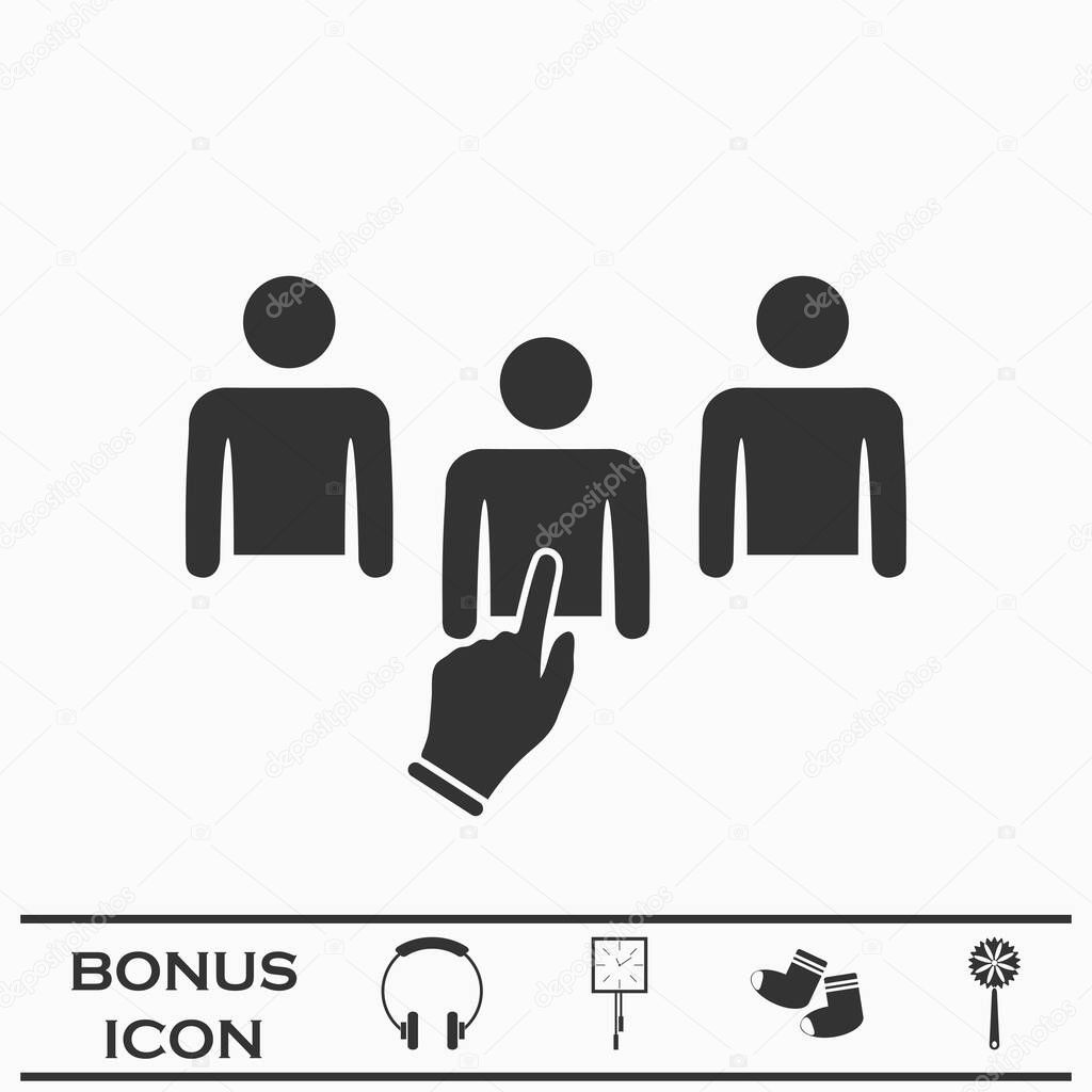 Elegido un icono plano. Pictograma negro sobre fondo blanco. Símbolo de ...