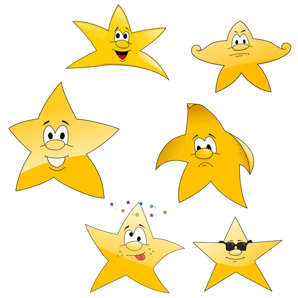 Yellow Cartoon Stars Set — Stock Vector © HitToon #169461530