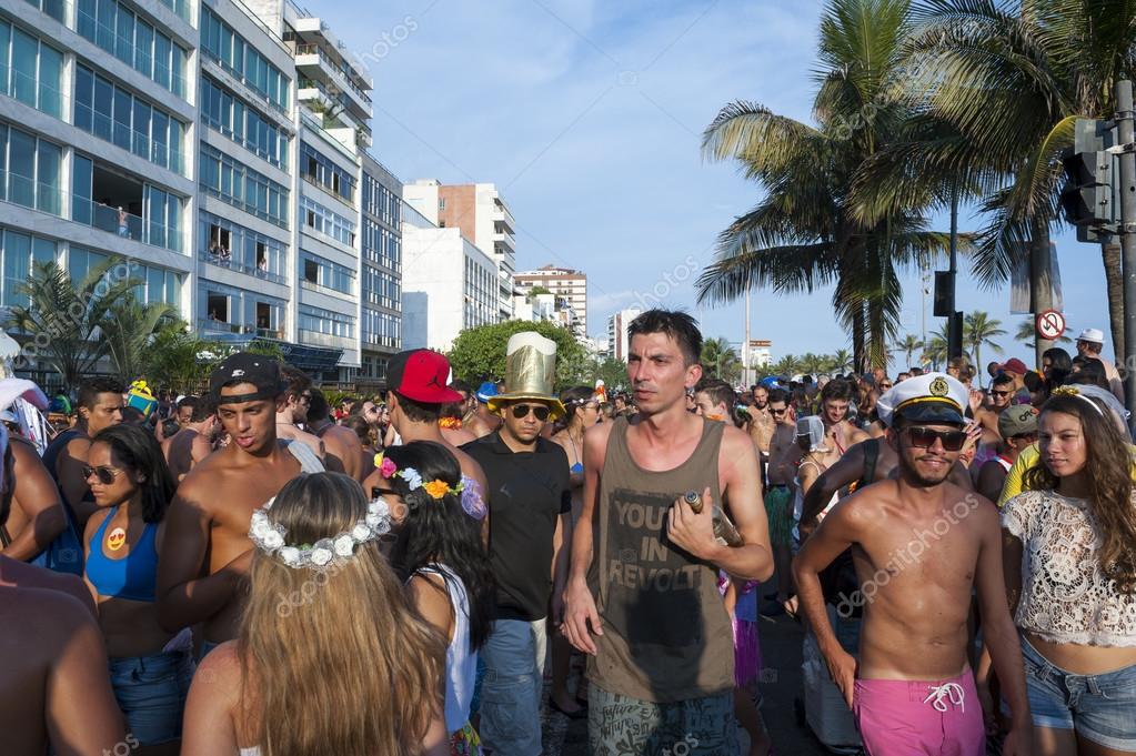 Crowd Celebrating Carnival Ipanema Rio de Janeiro Brazil – Stock ...