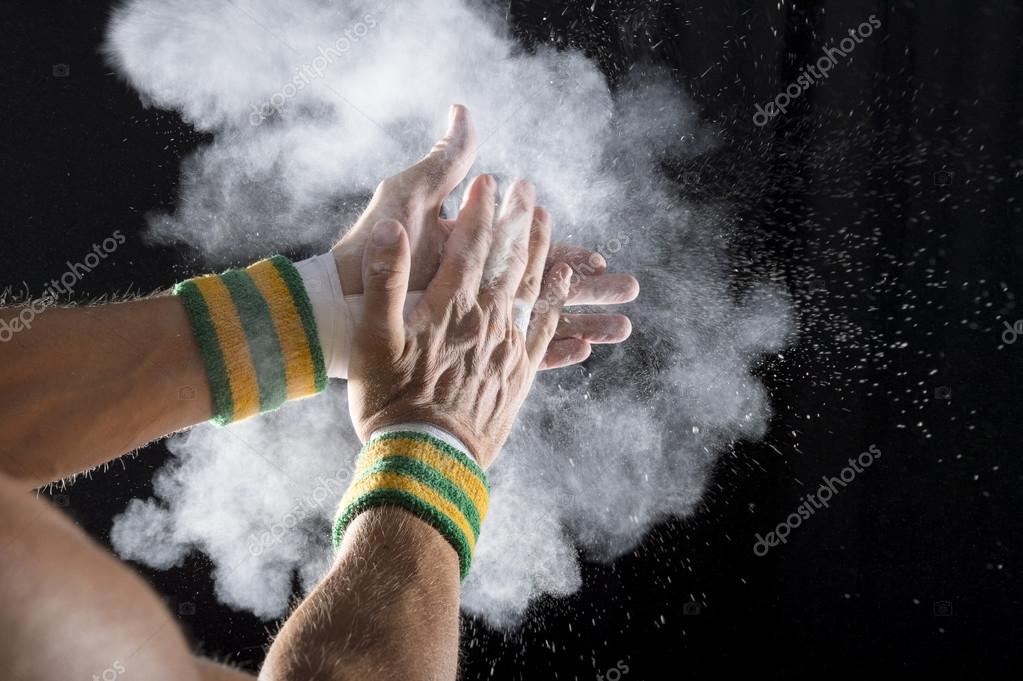 Hands of Gymnast Clapping Chalk Stock Photo by ©Lazyllama 85749172